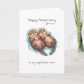 Cute Significant Otter Animal Punny Anniversary Card | Zazzle