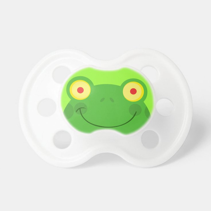 cute silly froggy frog face cartoon character pacifier | Zazzle