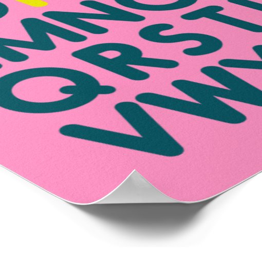 Cute Simple Alphabet Letter Art in Pink Poster | Zazzle