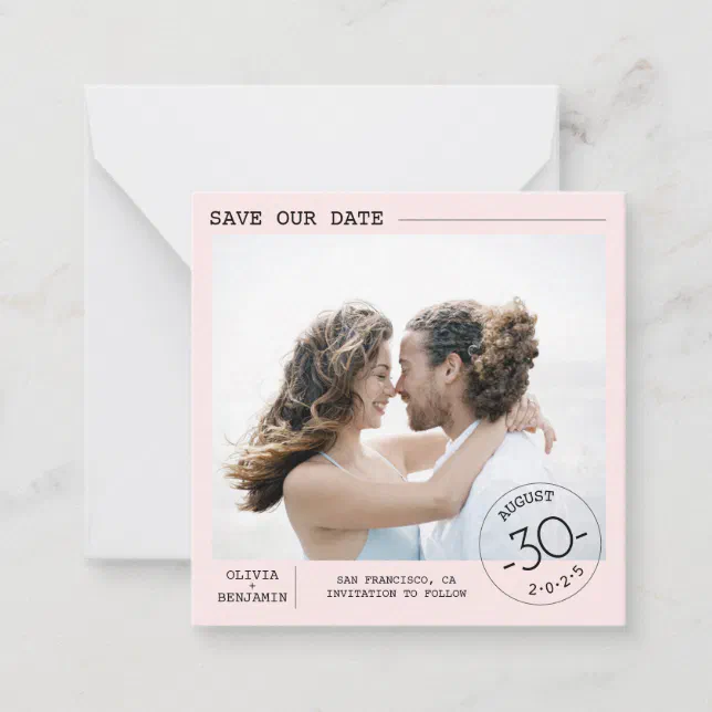 Cute Simple and Elegant Save the Date Photo Card | Zazzle