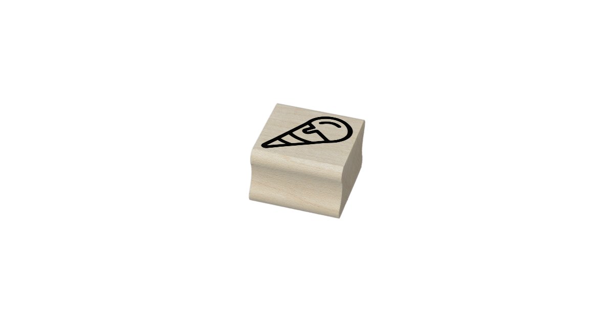 Cute Simple Ice Cream Cone Illustration Mini Rubber Stamp | Zazzle