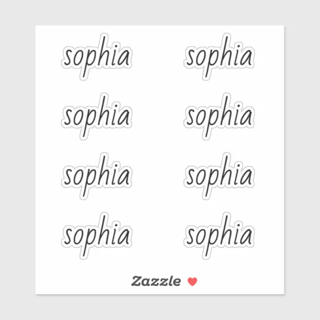 Cute Simple Modern Typography Name Sticker | Zazzle
