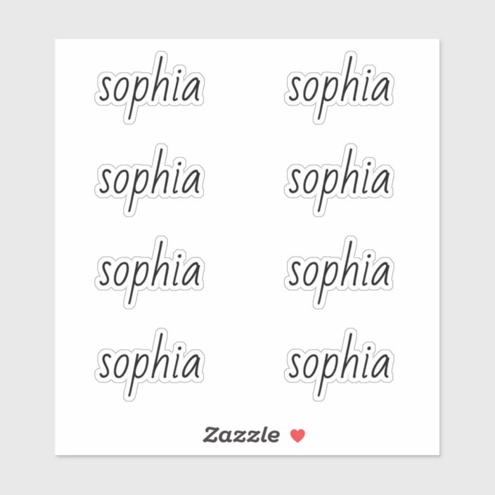 Cute Simple Modern Typography Name Sticker | Zazzle.com