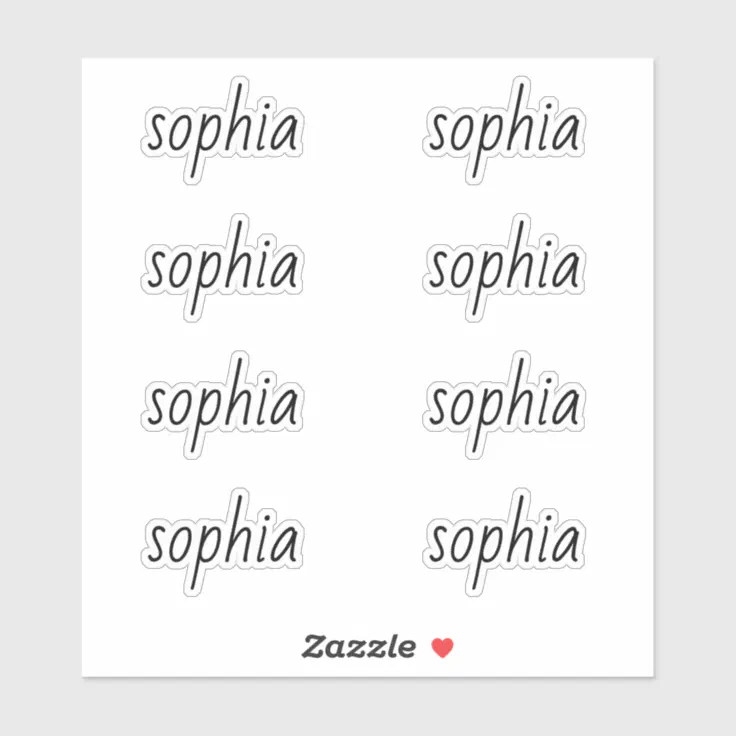 Cute Simple Modern Typography Name Sticker | Zazzle