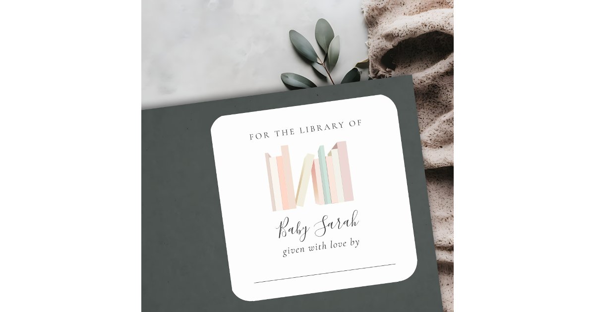 Cute Simple Pink Girl Bookplate Baby Shower | Zazzle