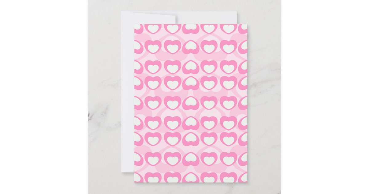 Cute simple pink hearts invitation | Zazzle