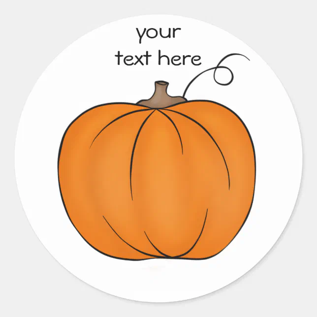 Cute simple pumpkin classic round sticker | Zazzle