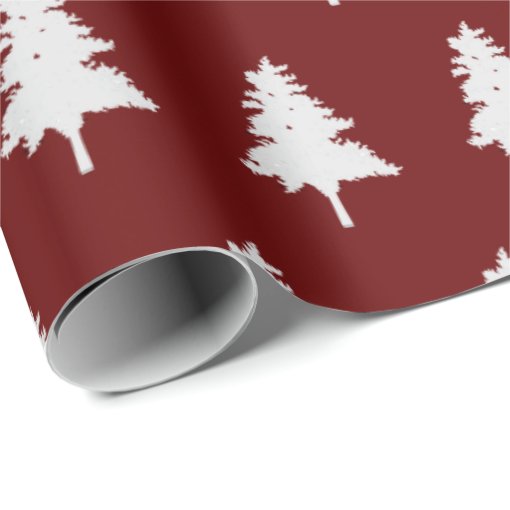 Cute Simple Red And White Christmas Tree Wrapping Paper | Zazzle