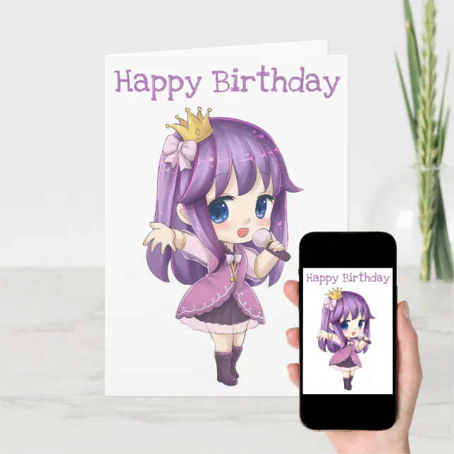 Cute Singer Happy Birthday Card | Zazzle