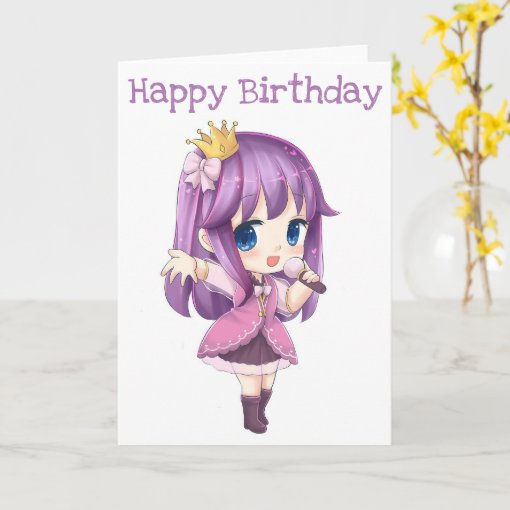 Cute Singer Happy Birthday Card | Zazzle