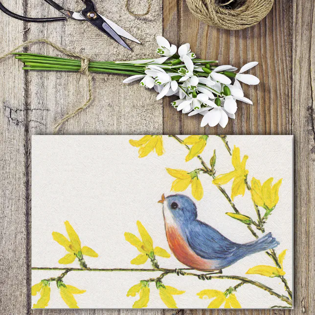 Cute Singing Blue Bird Tree Branch Tissue Paper | Zazzle