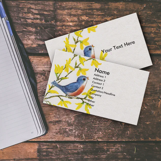 Cute Singing Blue Bird Tree Business Card | Zazzle