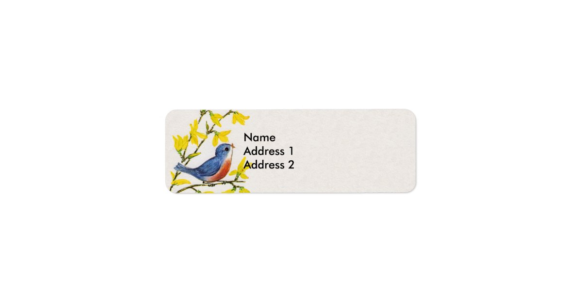 Cute Singing Blue Bird Tree Label | Zazzle
