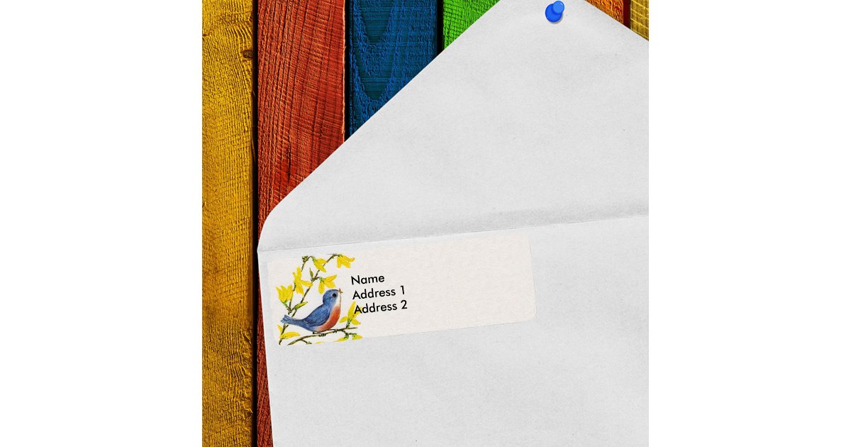 Cute Singing Blue Bird Tree Label | Zazzle