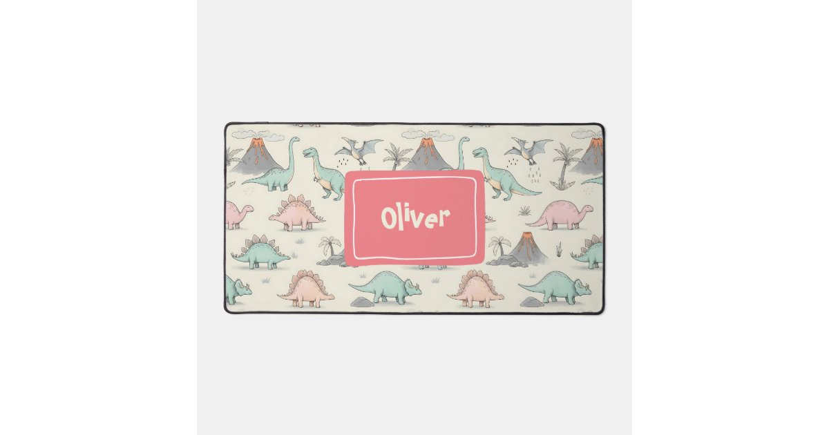 Cute Sketchy Dinosaurs at Jurassic Land Desk Mat | Zazzle