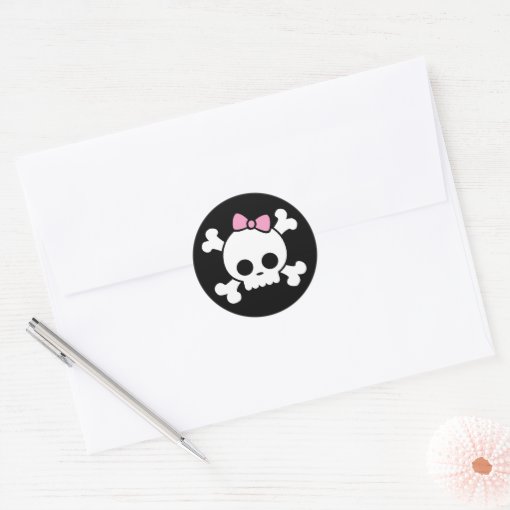Cute Skull Girl Sticker | Zazzle