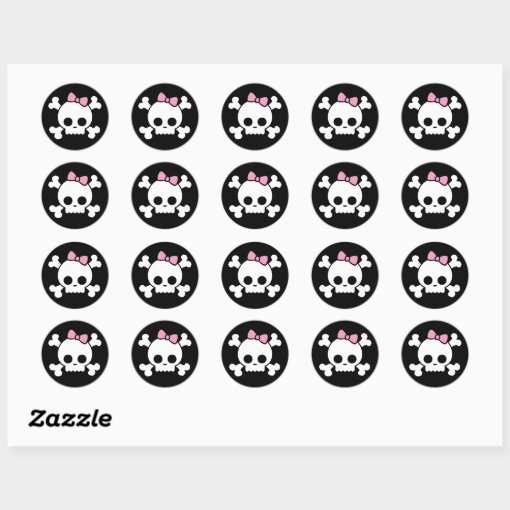 Cute Skull Girl Sticker | Zazzle