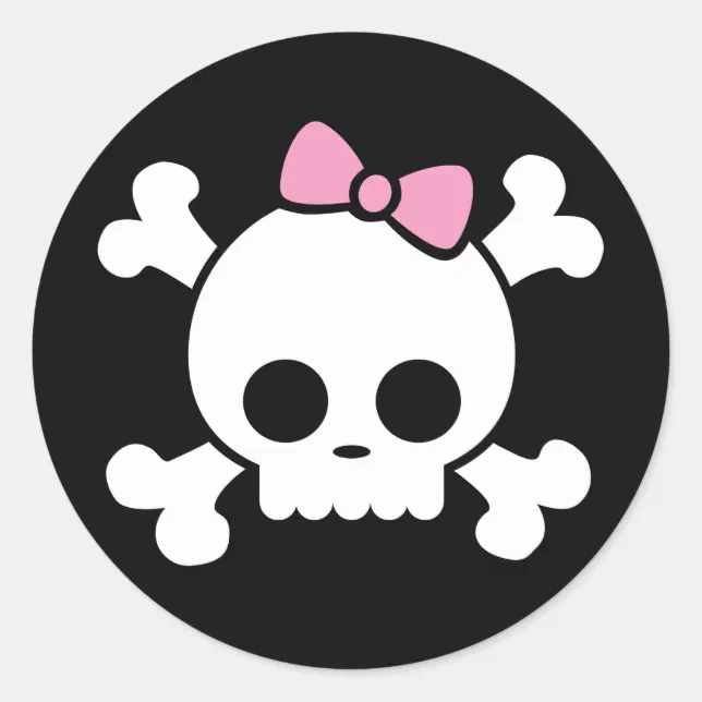 Cute Skull Girl Sticker | Zazzle