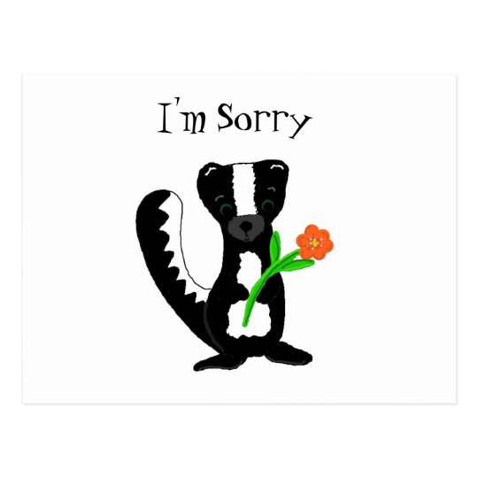Cute Skunk - I'm Sorry Postcard | Zazzle.com