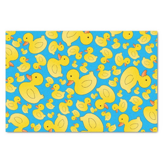 Cute sky blue rubber ducks tissue paper | Zazzle.com
