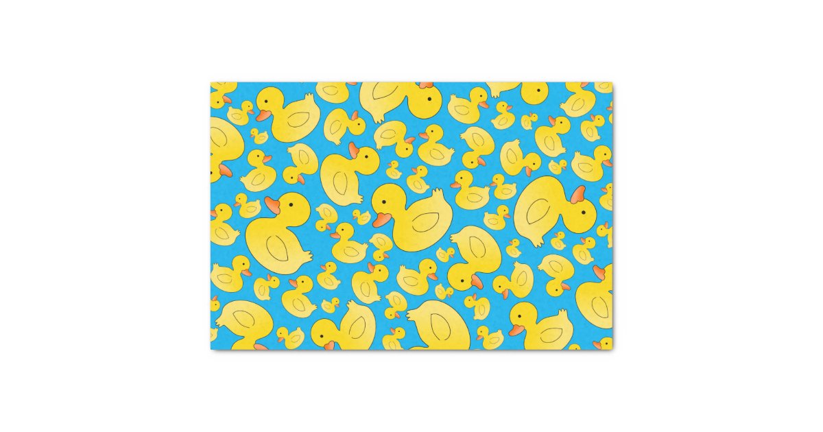 Cute sky blue rubber ducks tissue paper | Zazzle