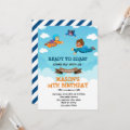Cute skydiving fly birthday party invitation | Zazzle