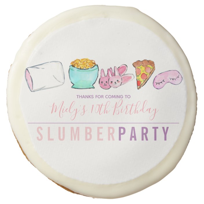 Cute sleep over birthday party cookies | Zazzle.com