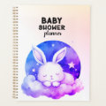 Cute Sleeping Bunny Baby Shower Planner | Zazzle