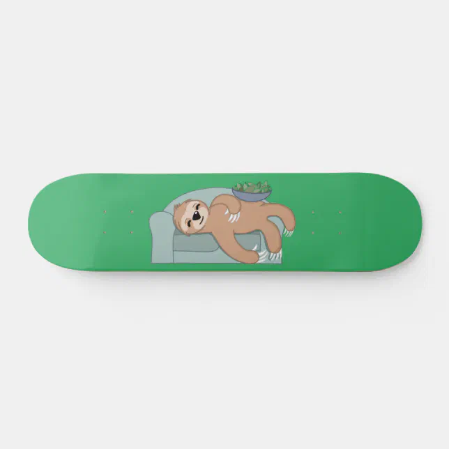 Cute Sleeping Sloth Being Lazy Tropical Jungle Skateboard | Zazzle