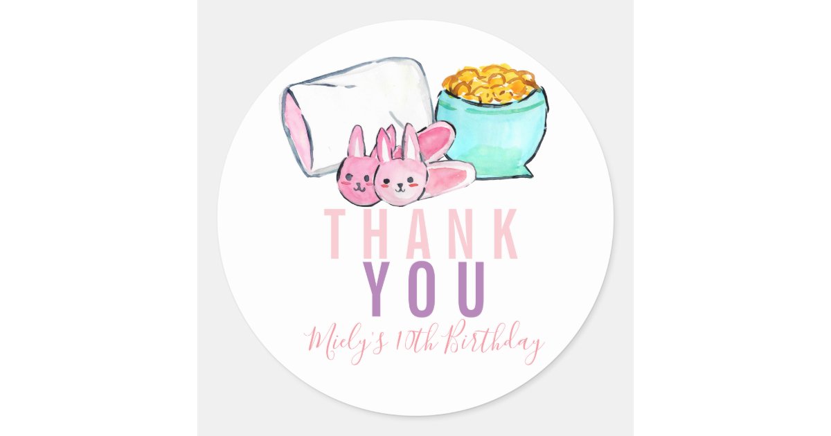 Cute sleepover slumber party birthday sticker | Zazzle