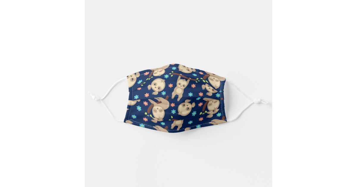 Cute Sloth Adult Cloth Face Mask | Zazzle