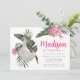 Cute Sloth and Hibiscus Flowers Jungle Birthday Invitation | Zazzle