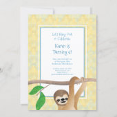 Cute Sloth Birthday Party Hang Out Invitation | Zazzle