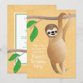 Cute Sloth Birthday Party Hang Out Invitation | Zazzle