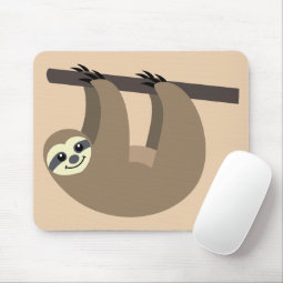 Cute Sloth Cartoon Mouse Pad | Zazzle