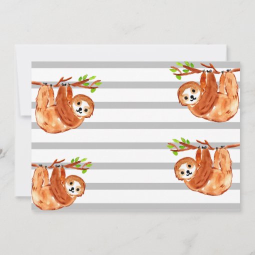 Cute Sloth kid birthday thank you card | Zazzle