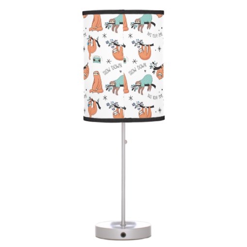Cute Sloth Pattern Table Lamp | Zazzle