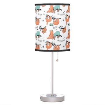 Cute Sloth Pattern Table Lamp | Zazzle