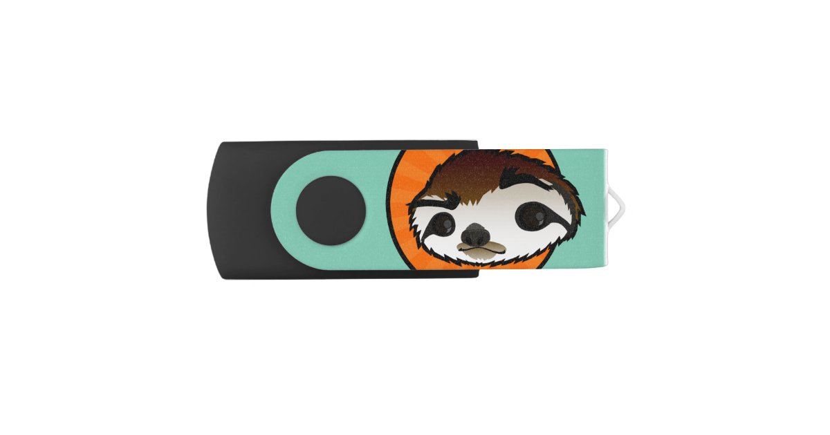 CUTE SLOTH SWIVEL USB FLASH DRIVE | Zazzle