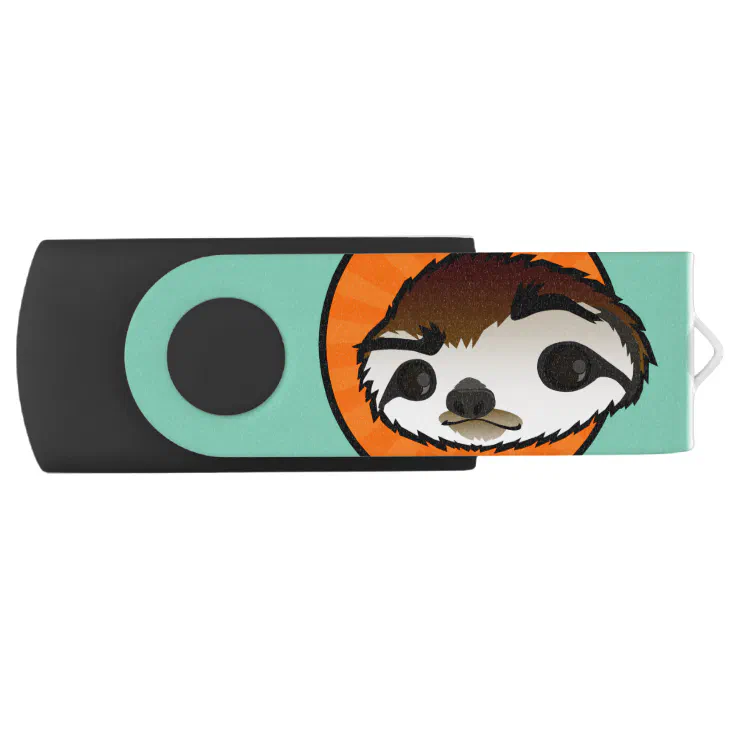 CUTE SLOTH SWIVEL USB FLASH DRIVE | Zazzle