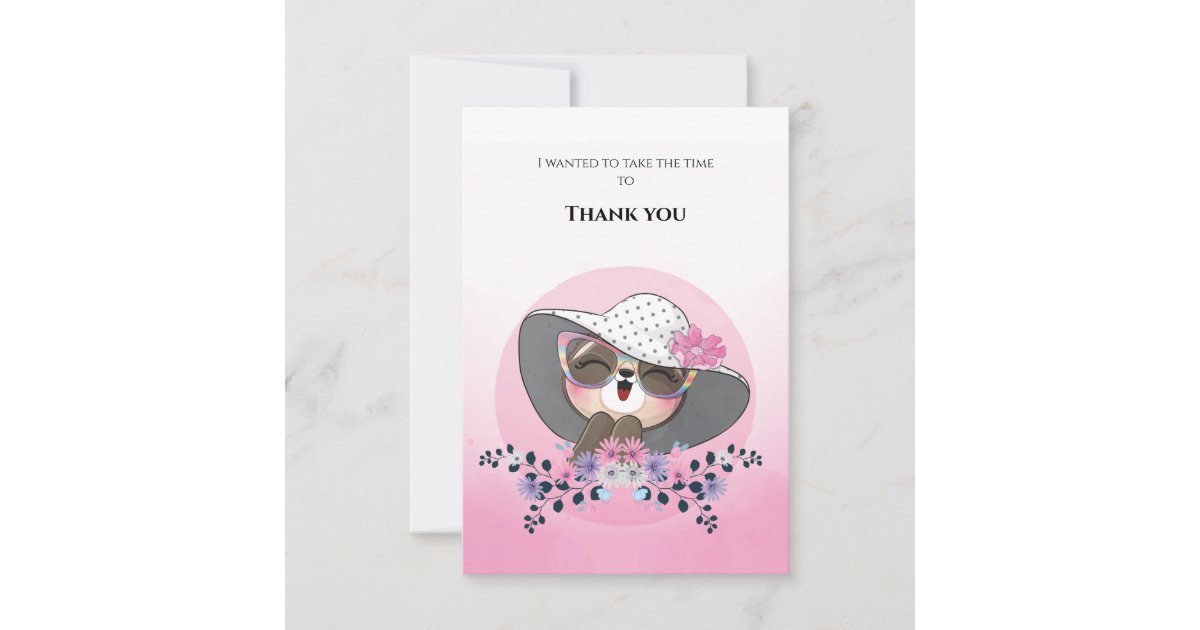 Cute Sloth Thank You Card | Zazzle