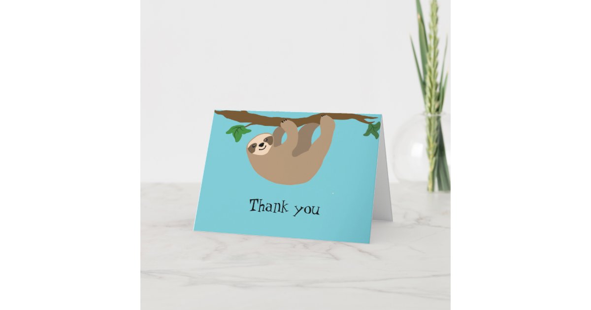 Cute Sloth, Thank you note | Zazzle.com