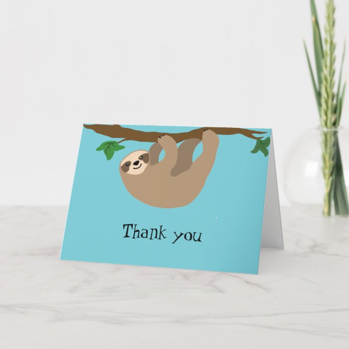 Cute Sloth, Thank you note | Zazzle.com