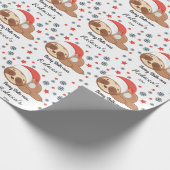 Cute Sloths Merry Sloth-mas Christmas, Custom Name Wrapping Paper | Zazzle
