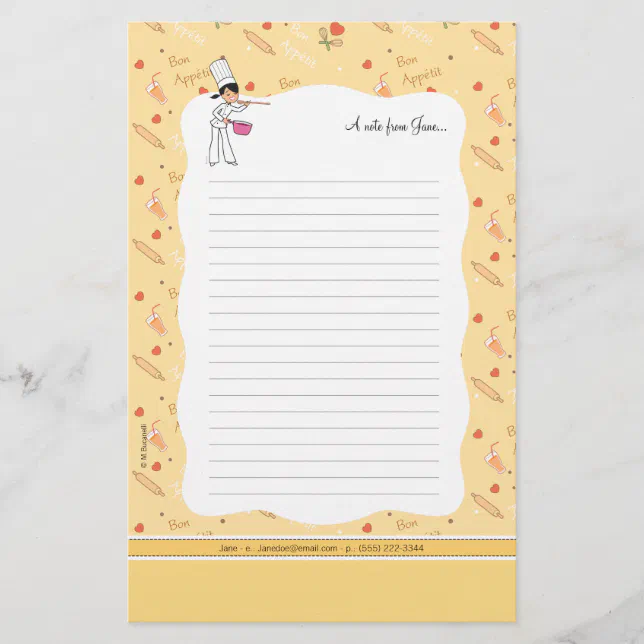 Cute Small kitchen Stationery Sheets | Zazzle