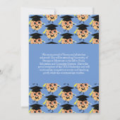 Cute Smart Cookie Graduation Party Cartoon Blue Invitation | Zazzle