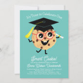 Cute Smart Cookie Graduation Party Cartoon Invitation | Zazzle