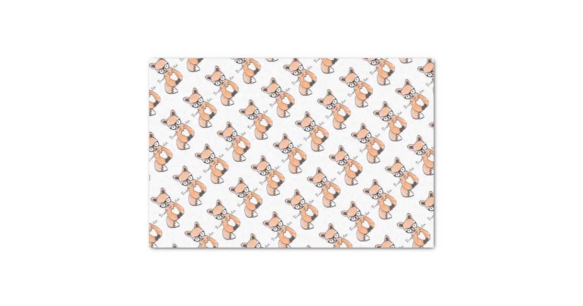 Cute Smart Fox Tissue Paper | Zazzle