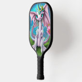 Cute Smiling Baby Dragon with Flowers Poster Pickleball Paddle | Zazzle
