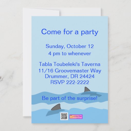 Cute Smiling Cartoon Shark Party Invitations | Zazzle